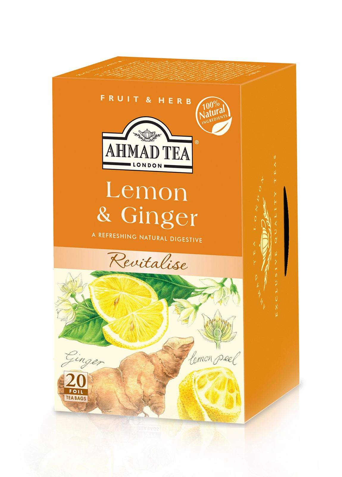 Ahmad Tea - Früchtetee Lemone & Ginger 40g, 20 Beutel | Orientbazar24 ...